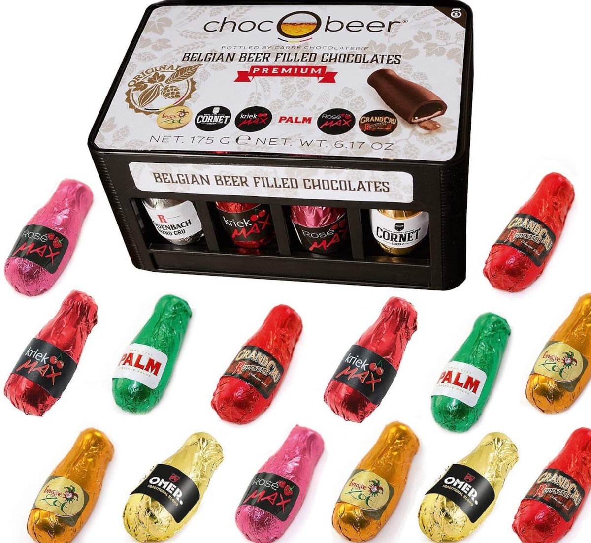 ChocOBeer čokoládové lahvičky s belgickým pivem 175g / přepravka | Darka shop